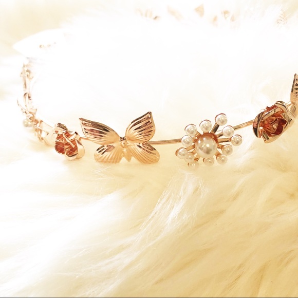 Accessories | Rose Gold Metal Flower Crown | Poshmark
